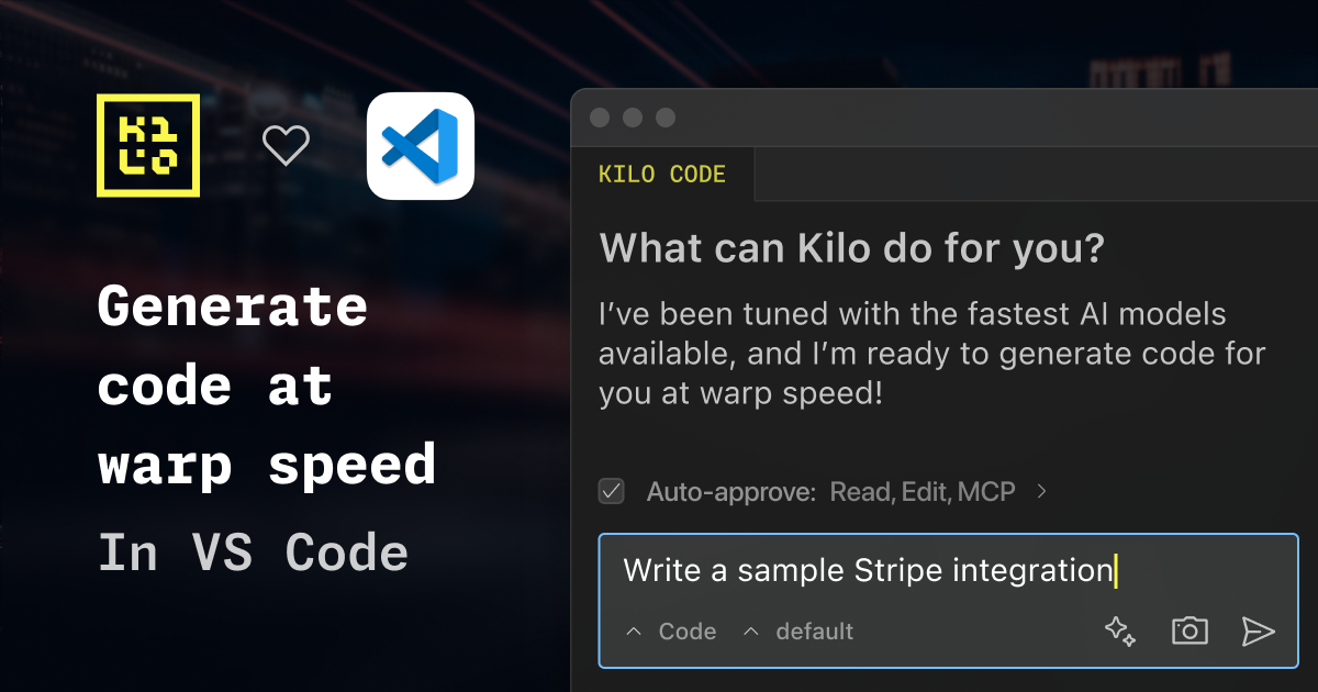 Kilo Code - Open source AI agent VS Code extension